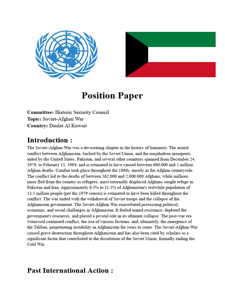 Position Paper - State of Kuwait (For MUN) | PDF