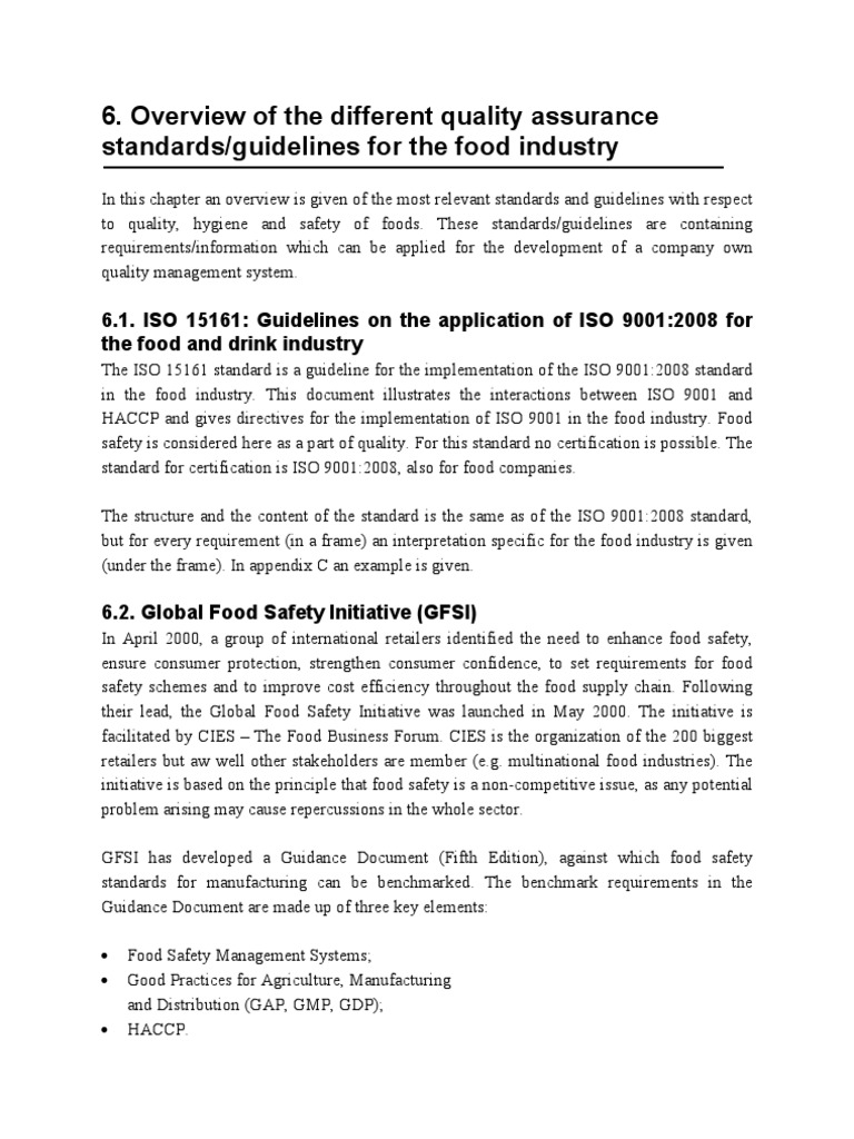 All Food Standards Overview | PDF | Food Safety | Iso 9000