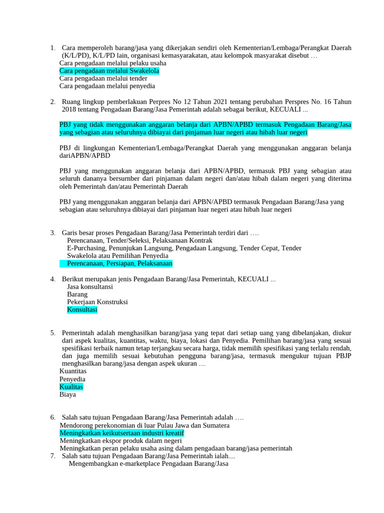 Soal Pengantar PBJ | PDF