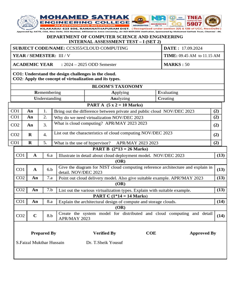 CS8080 IAT I question set 2 | PDF