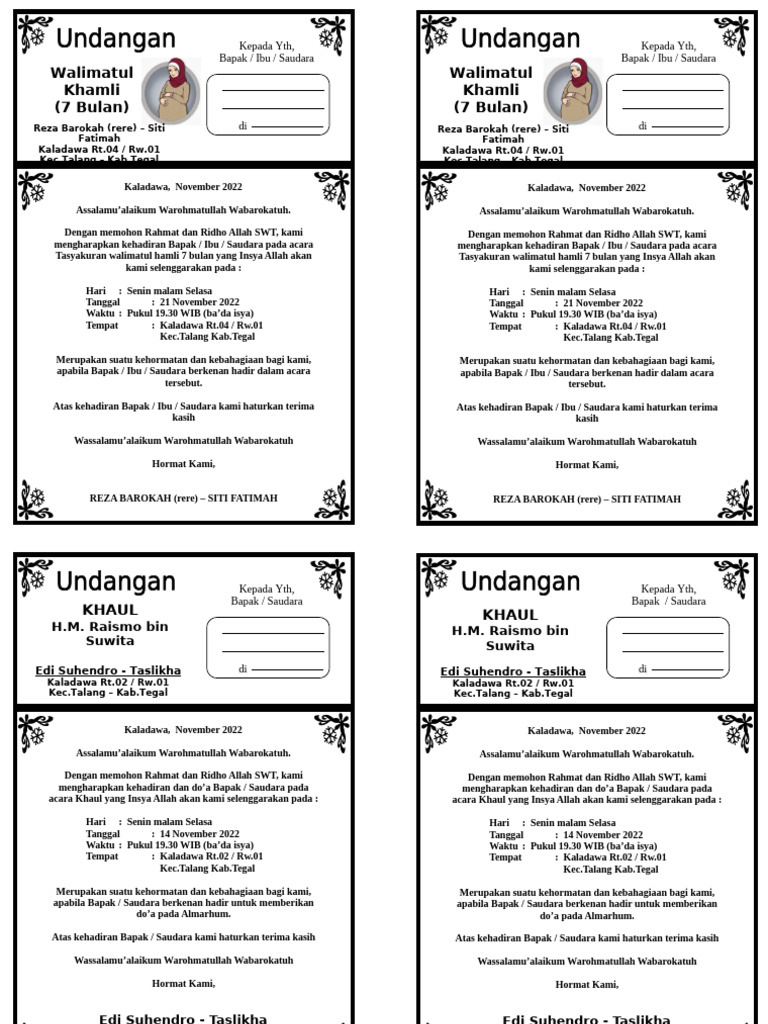 Undangan 2 Halaman | PDF