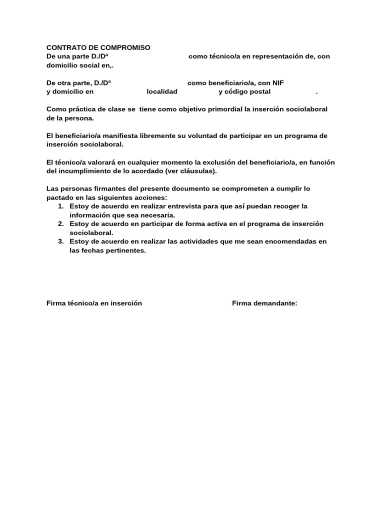 Contrato de Compromiso | PDF