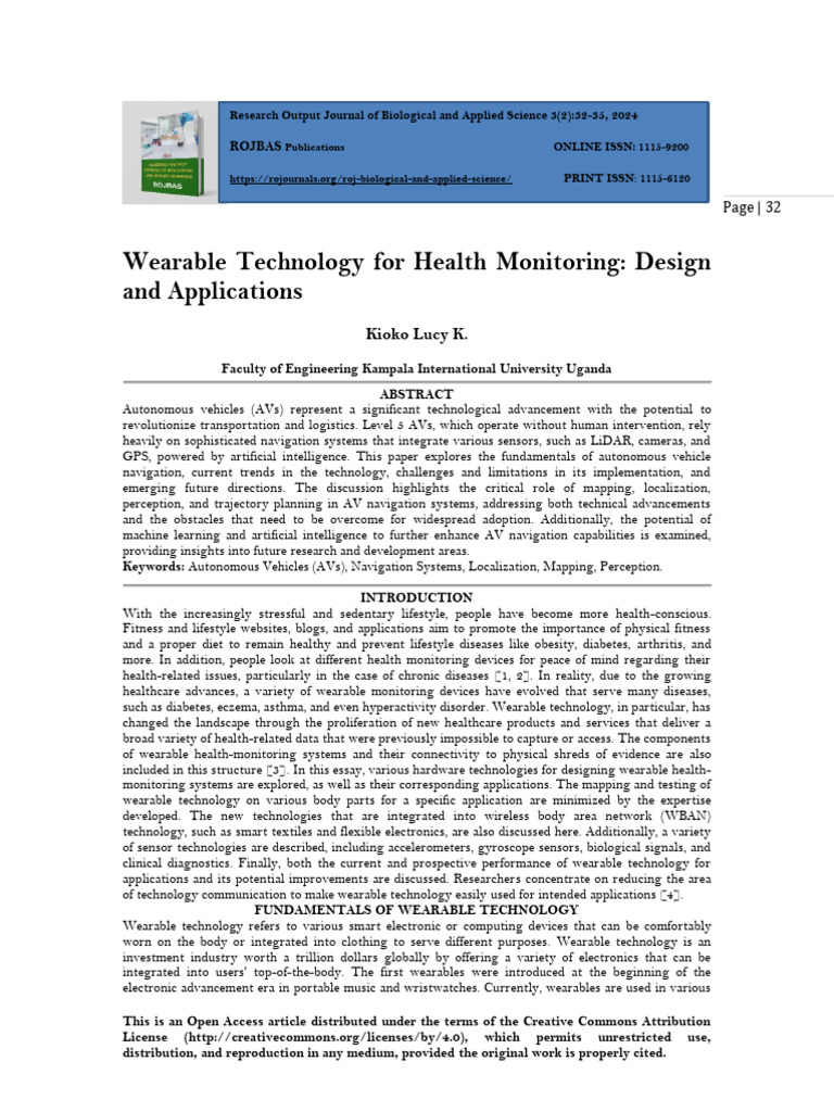 Wearable Technology For Health Monitoring: Design and Applications (WWW - Kiu.ac - Ug) | PDF ...