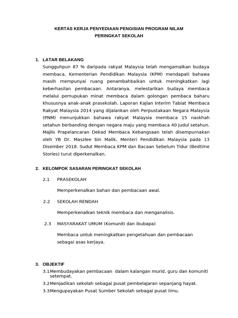 Program Nilam | PDF