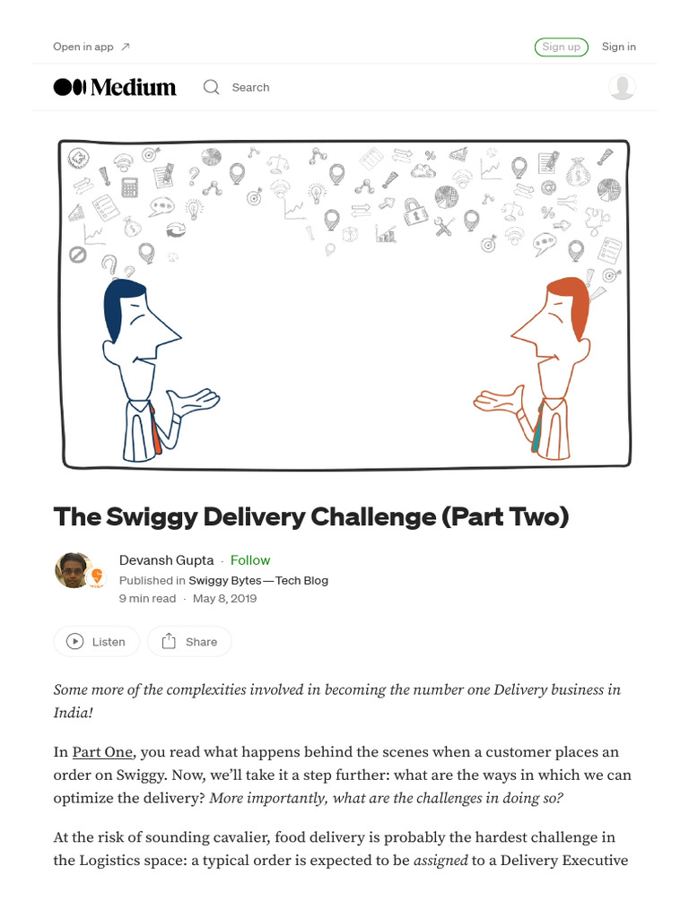 The Swiggy Delivery Challenge (Part 2) | PDF