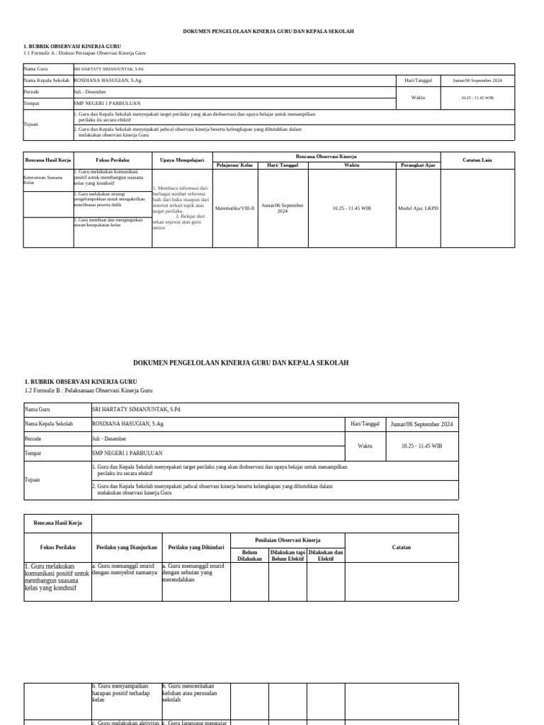 Form Observasi Ku | PDF