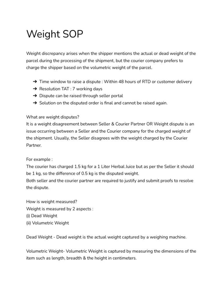 Weight SOP | PDF