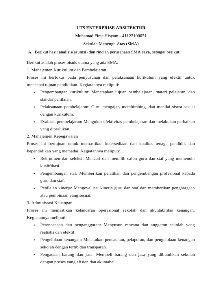 Uas Enterprise Arsitektur | PDF