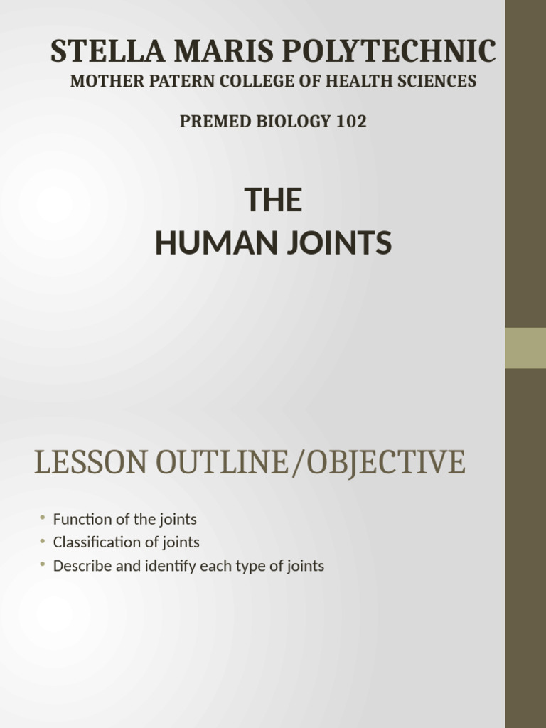 6. THE HUMAN JOINTS | PDF