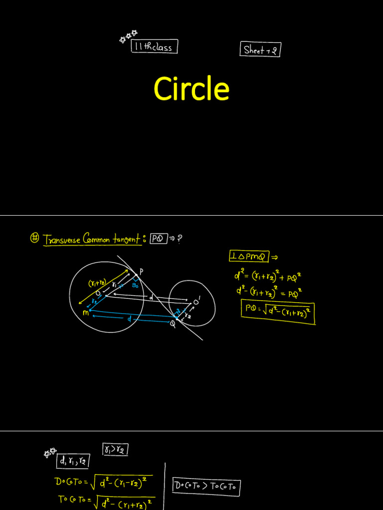 001) Circle - 11th Class | PDF