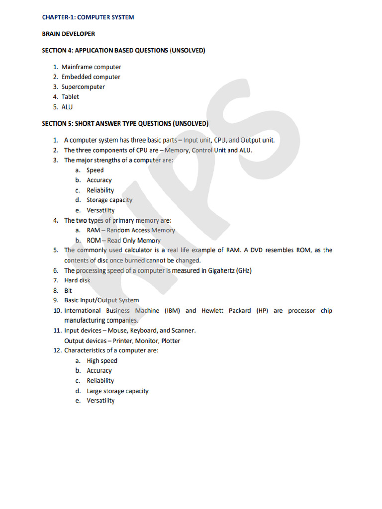 CH-1 - Computer System | PDF