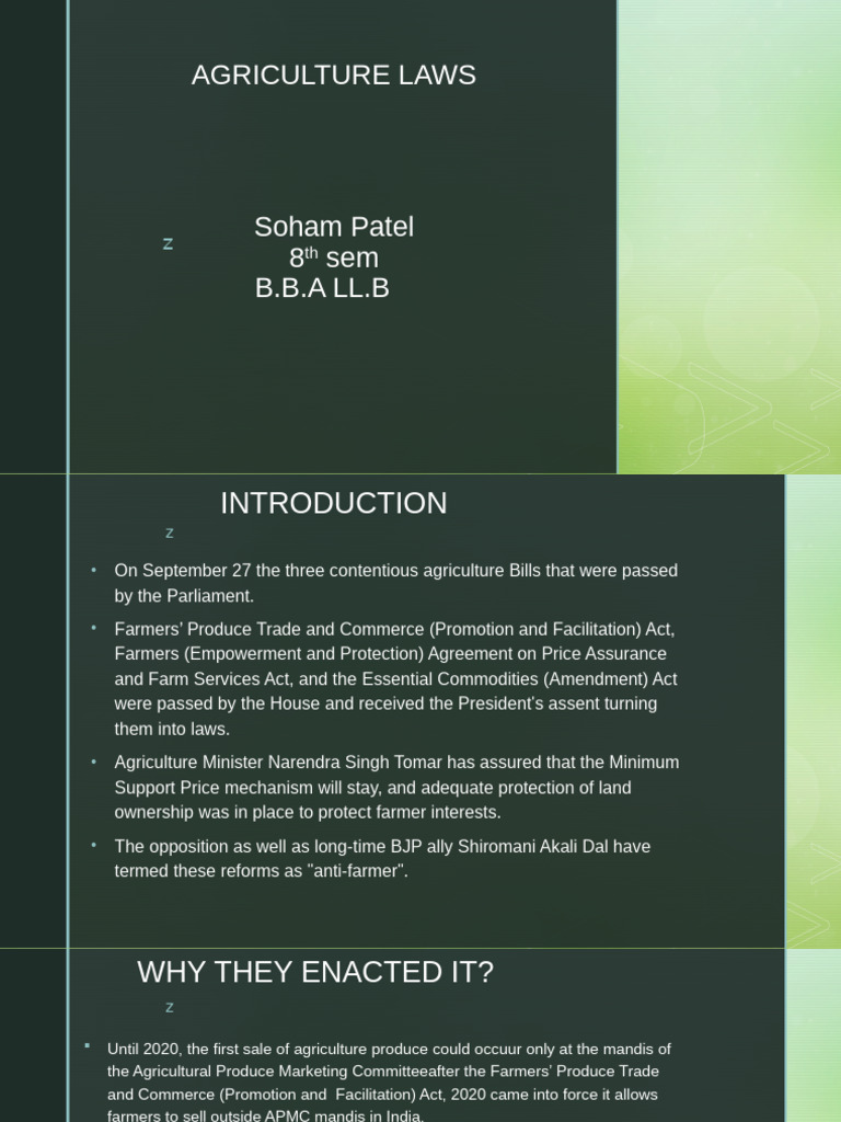 New Agriculture Laws PDF