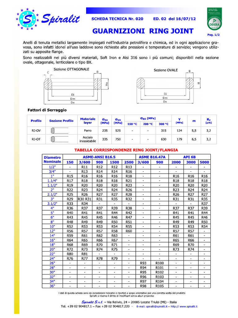 Guarnizioni RING JOINT | PDF