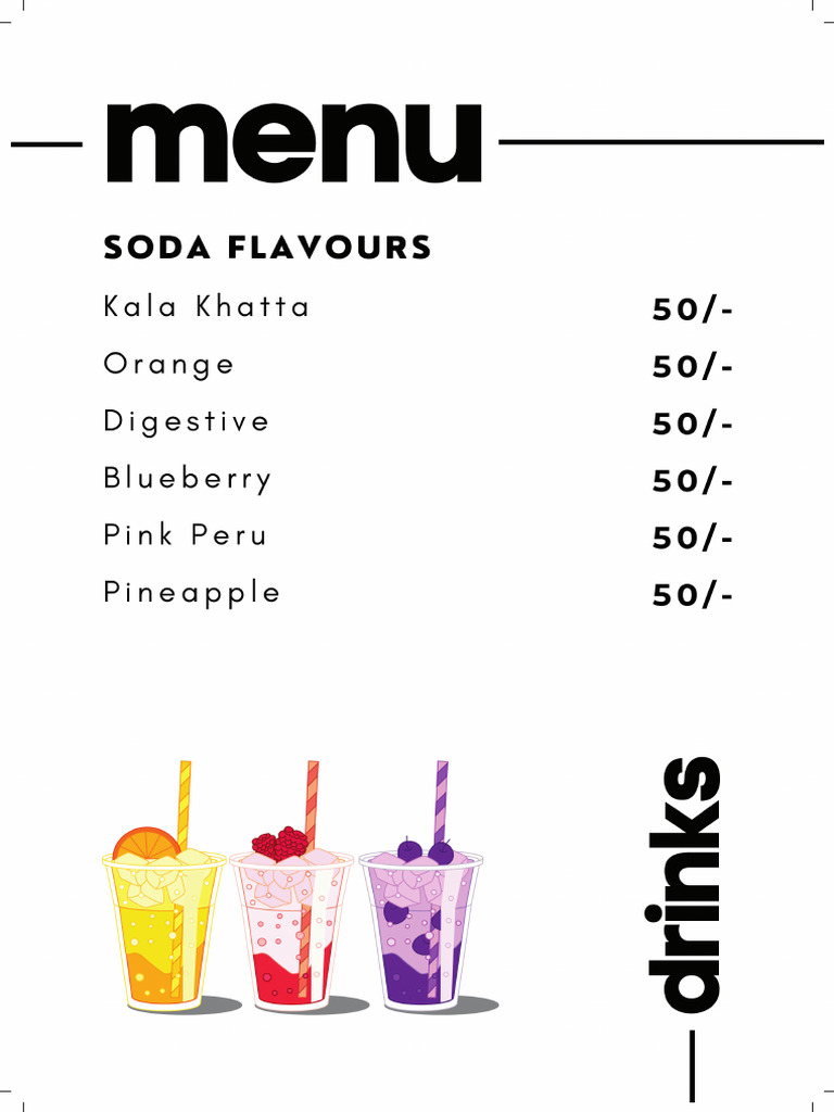Menu Drinks Soda | PDF