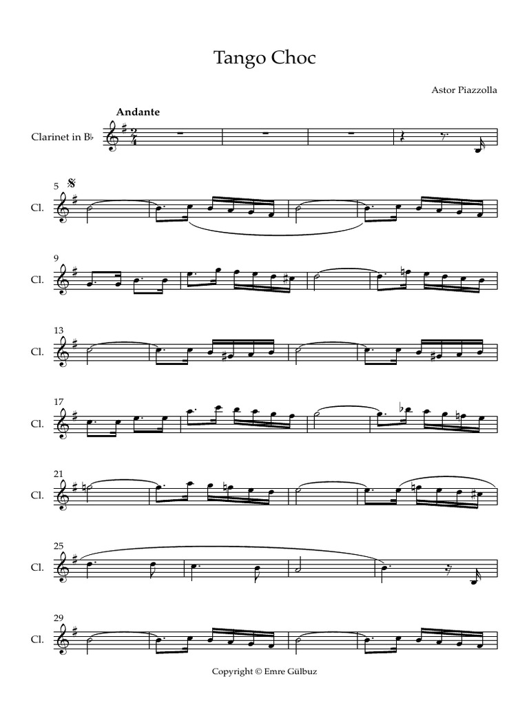 Tango Choc - Full Score | PDF