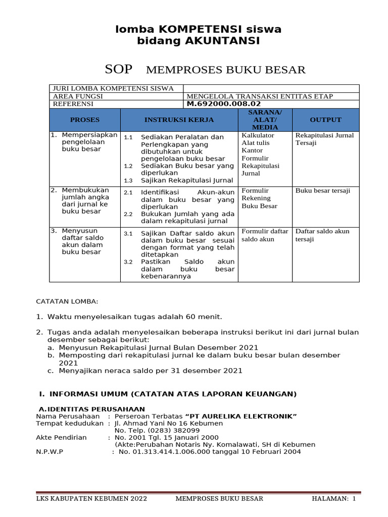 B1. Naskah Soal Buku Besar | PDF
