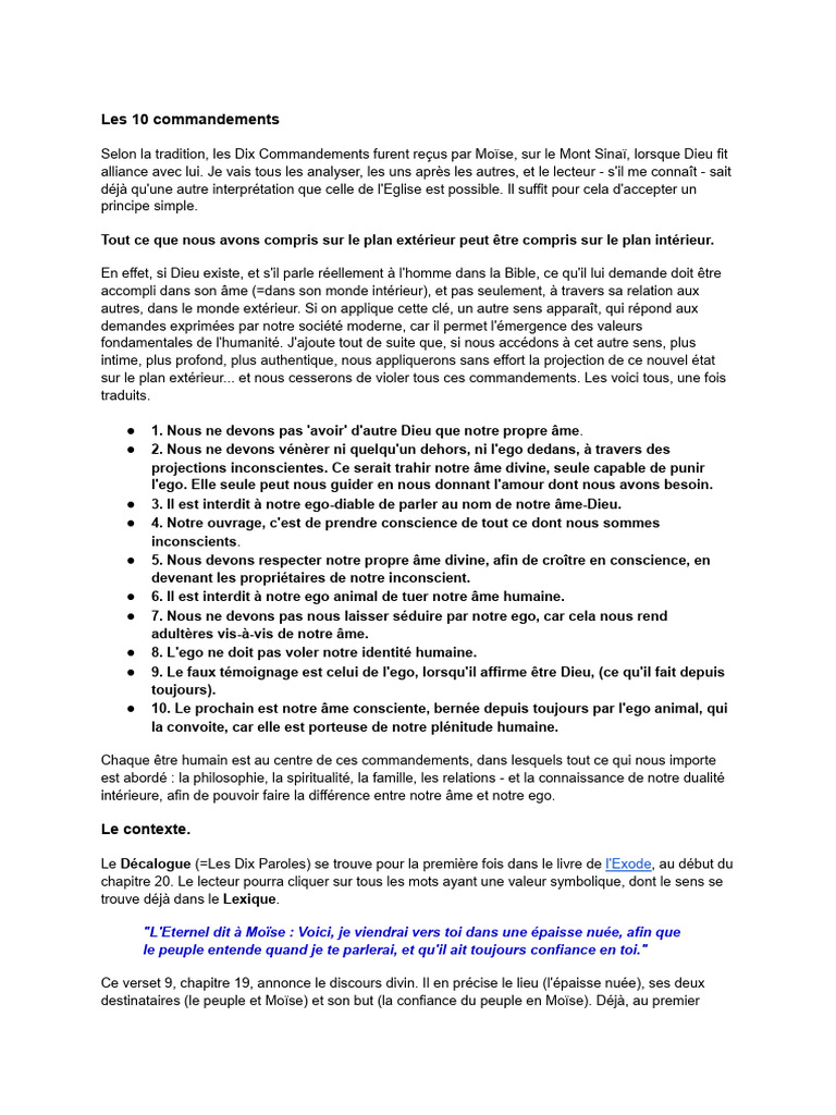 Les 10 Commandements | PDF