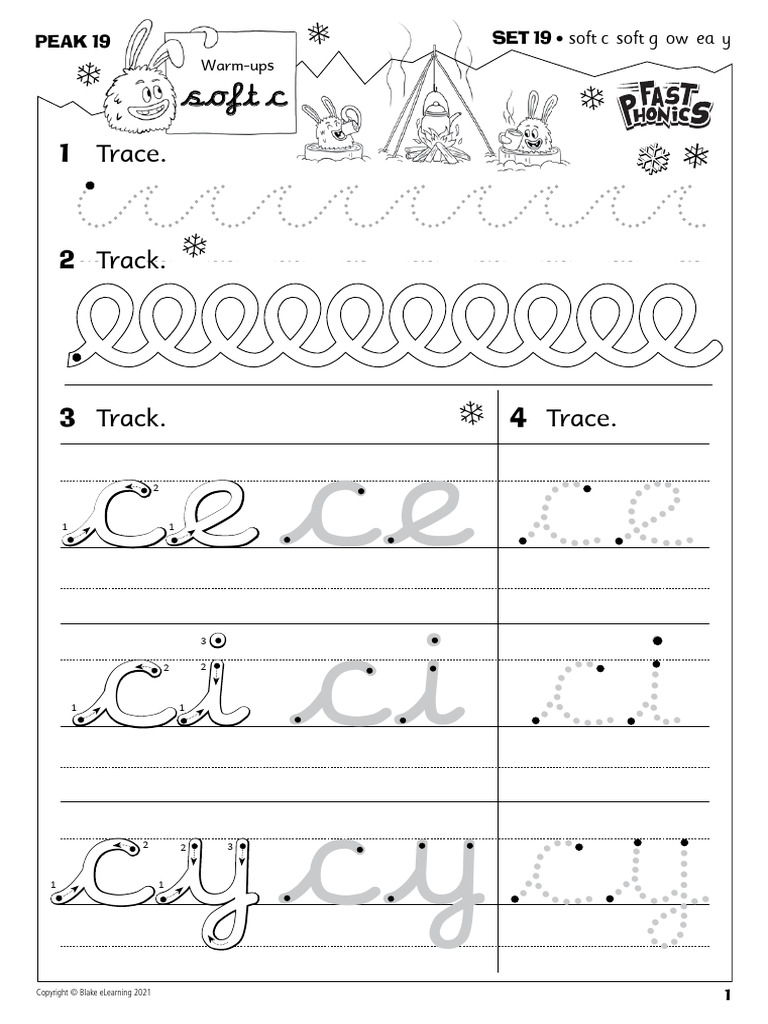 Activity Sheet FP Fast Phonics Worksheets Peak 19 Peak 19 Handwriting ...