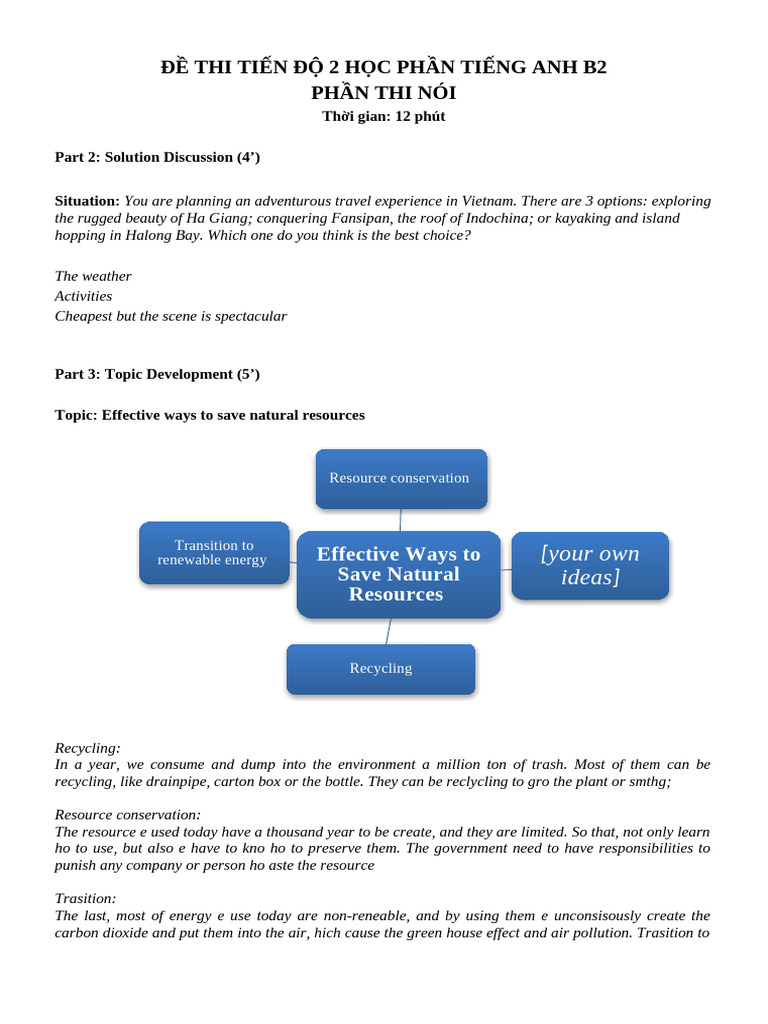 B2 PT2 Speaking Mock Test | PDF