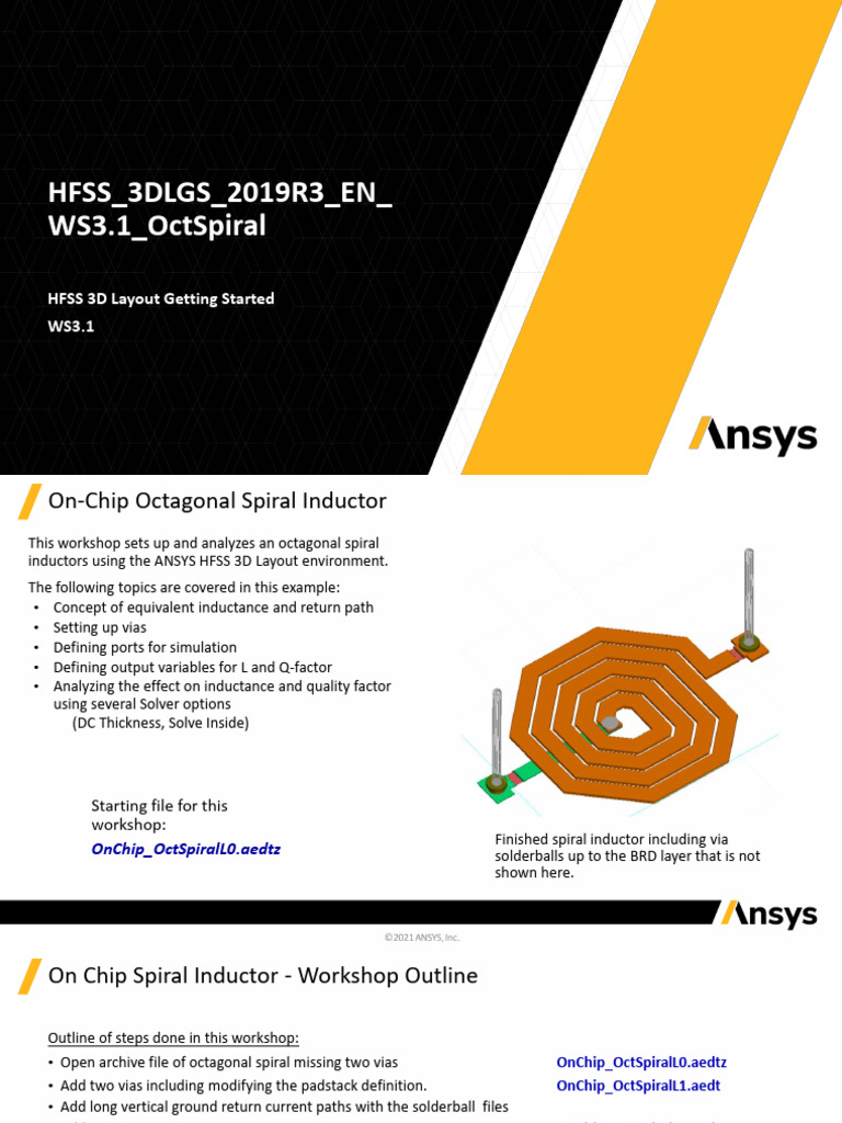 HFSS 3DLGS 2019R3 EN WS3.1 OctSpiral-1 | PDF