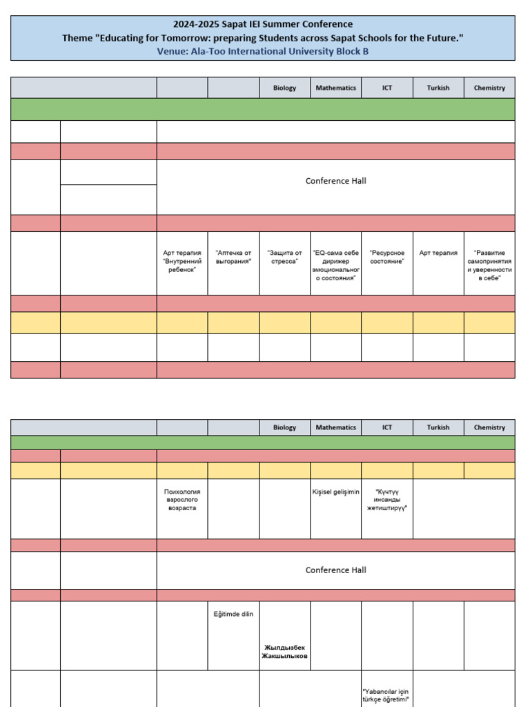 August Conference Program 2024-2025 | PDF
