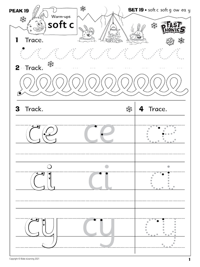 Activity Sheet FP Fast Phonics Worksheets Peak 19 Peak 19 Non-Cursive ...