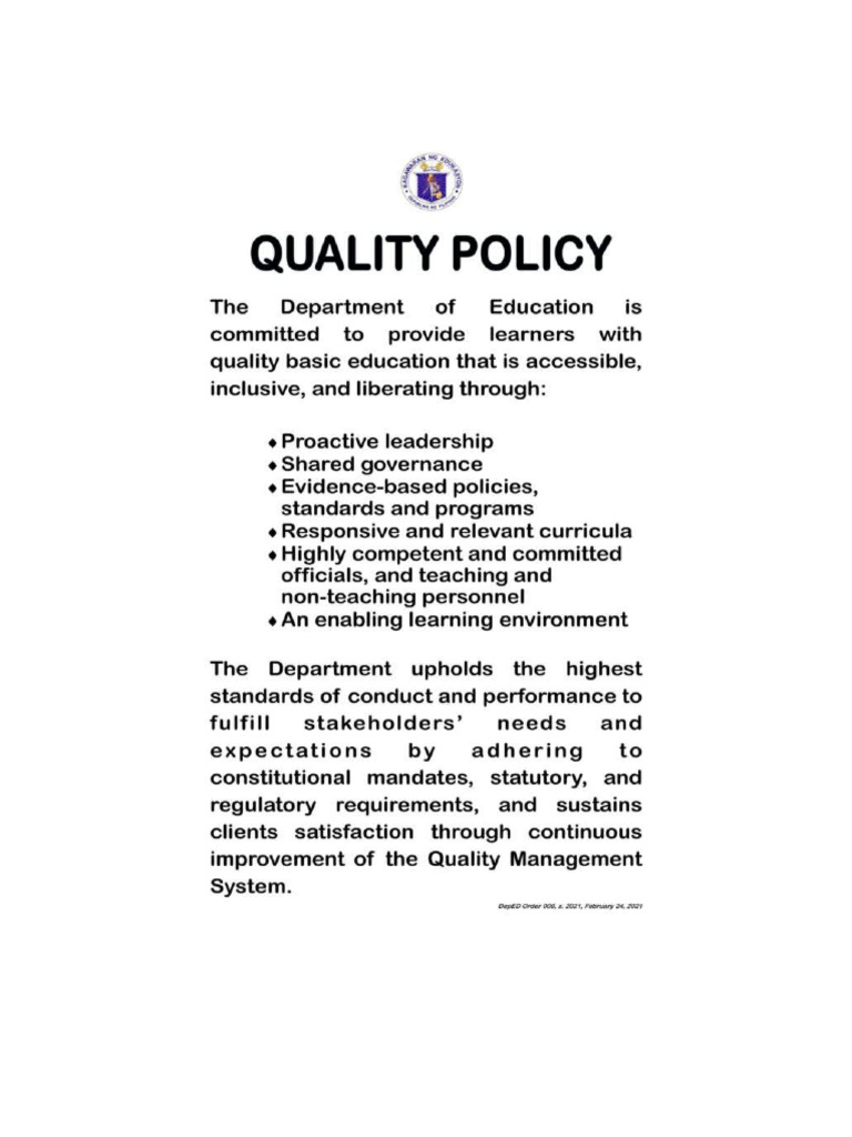 Deped policy statement | PDF