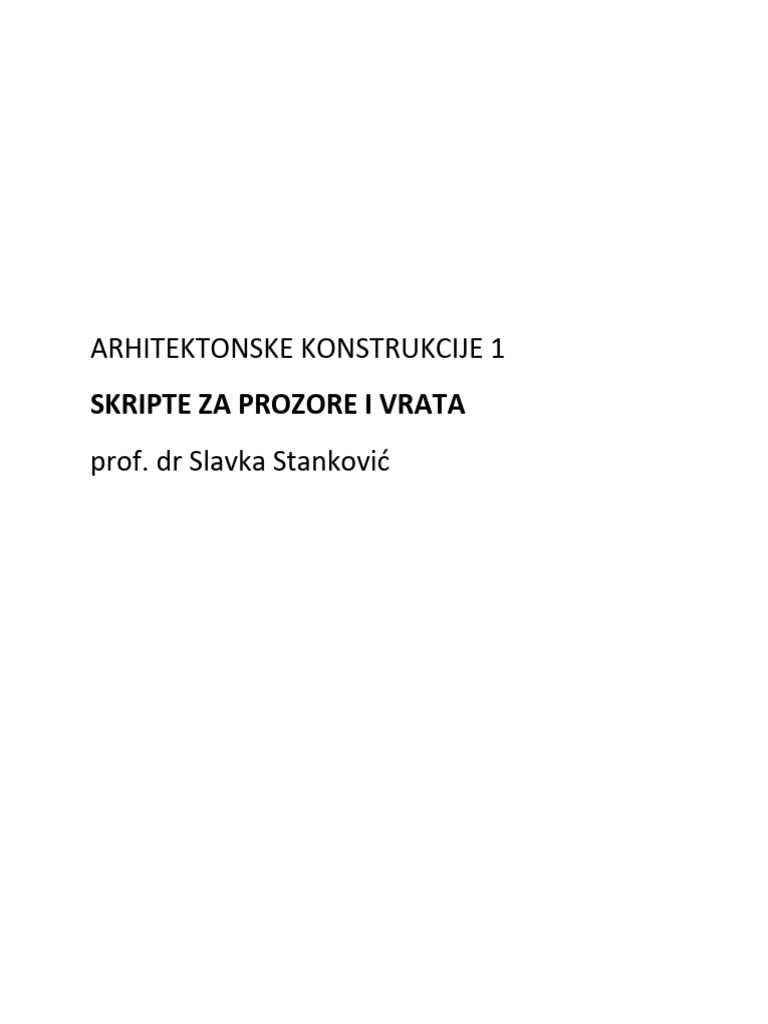 Skripte Prozori I Vrata | PDF