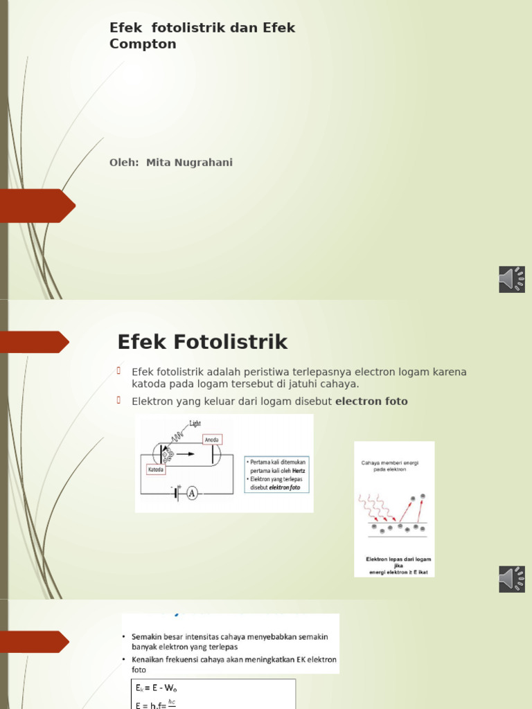 Efek Fotolistrik Dan Efek Compton | PDF | Metode & Bahan Ajar | Sains & Matematika