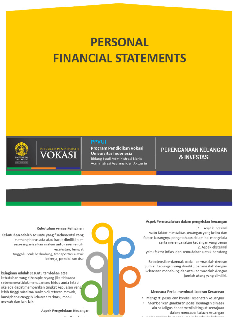 Personal Financial Statements | PDF | Accounting | Financial Economics