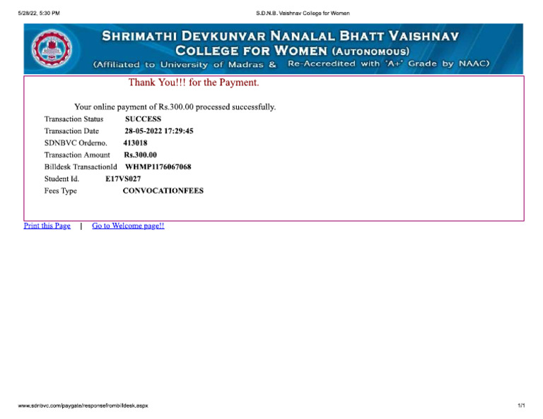 Convocation Fees | PDF