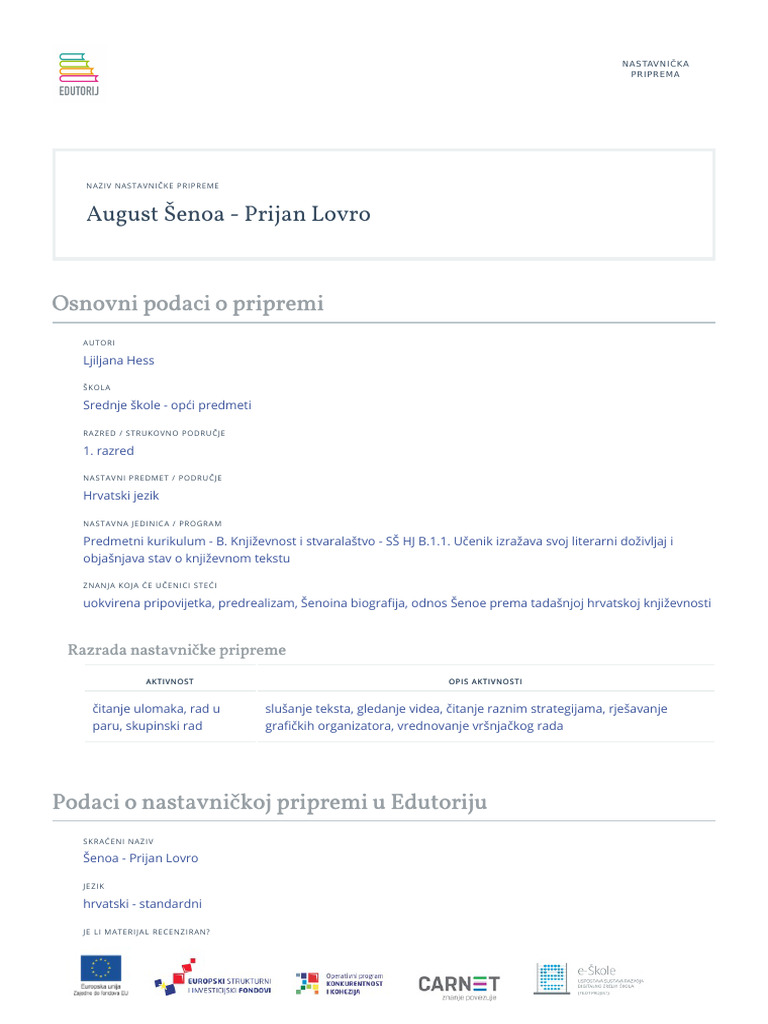 August Enoa - Prijan Lovro | PDF