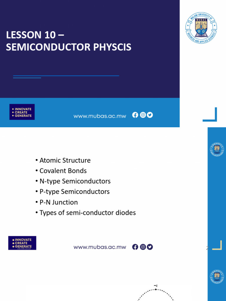 Lesson 10 - Semiconductor Physics | PDF | P–N Junction | Semiconductors