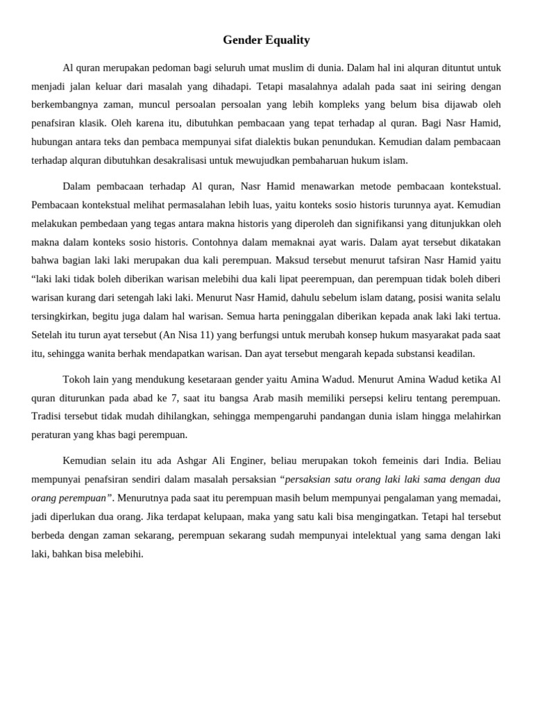 Gender Equality | PDF