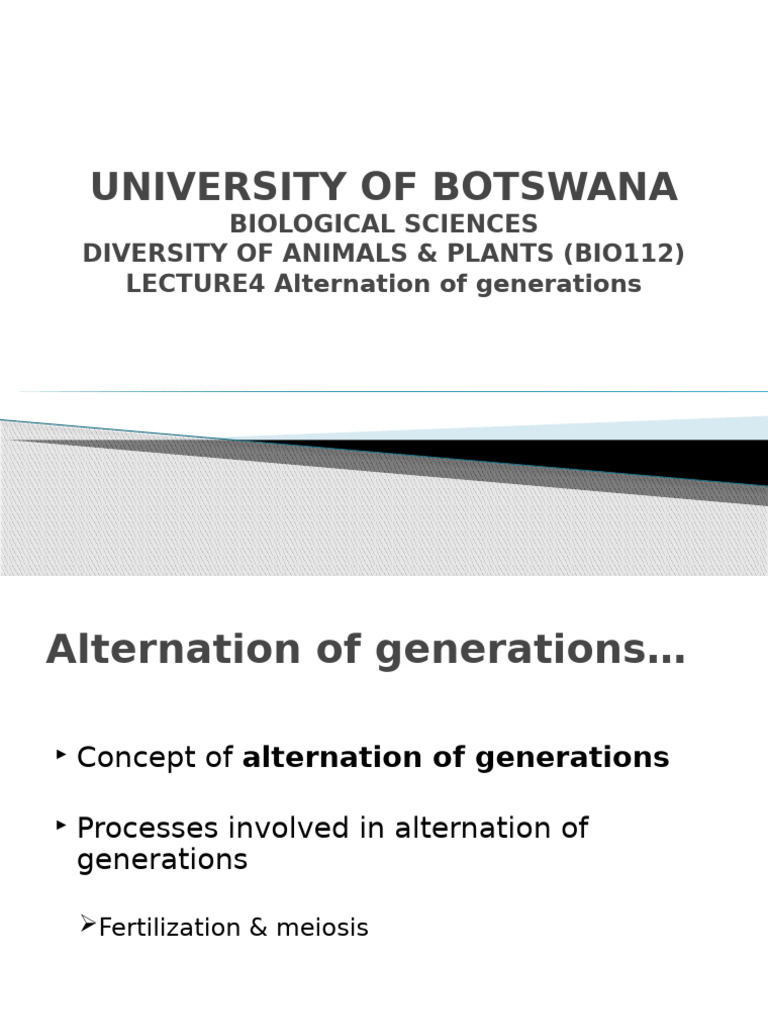 Lecture 4 Alternation of Generations 2022 | PDF