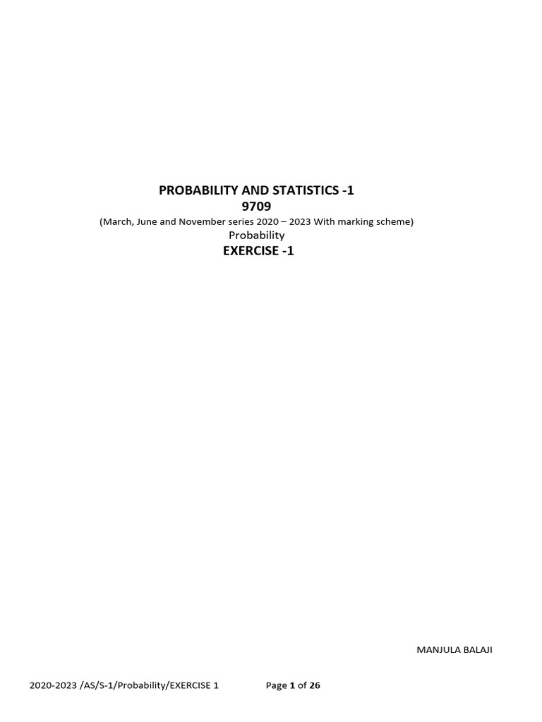 s1 Probability Ex 1 With Ms | PDF