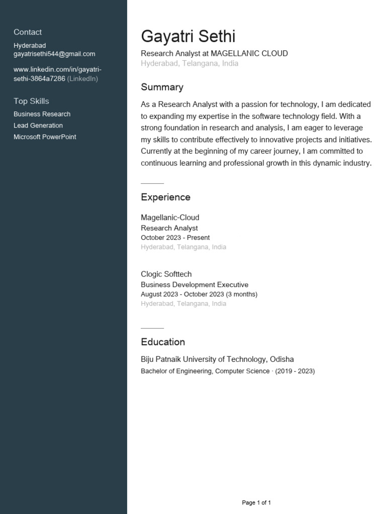 Gayatri Resume | PDF