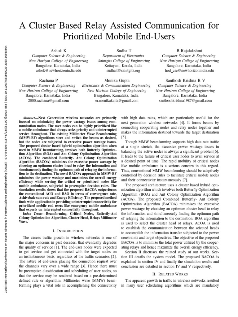 25. Dr. Ashok K_A Cluster Based Relay Assisted Communication for | PDF