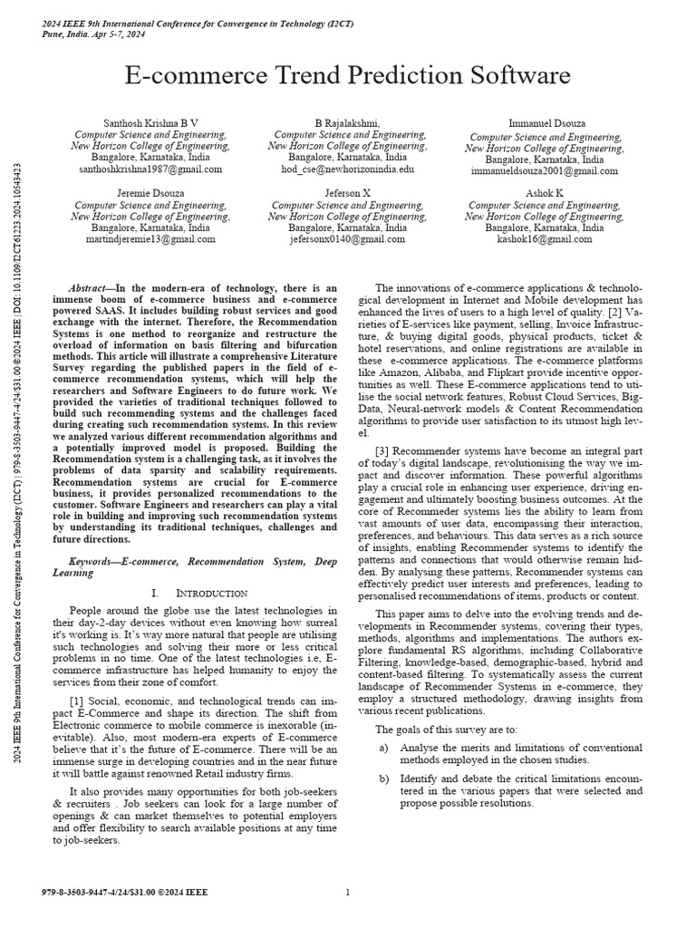 E-Commerce - Trend - Prediction - Software | PDF