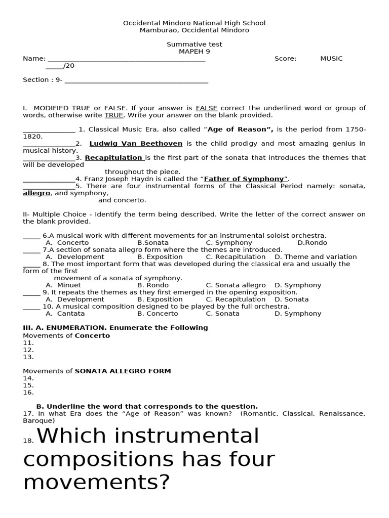 2nd Music Summative | PDF
