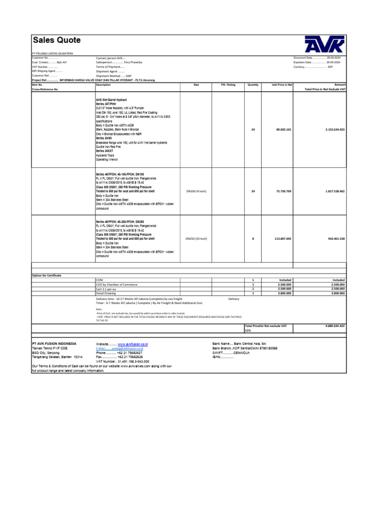 24 - 04 - Sales Quote - PT Pls - Informasi Harga Valve Os&y Dan Pillar ...
