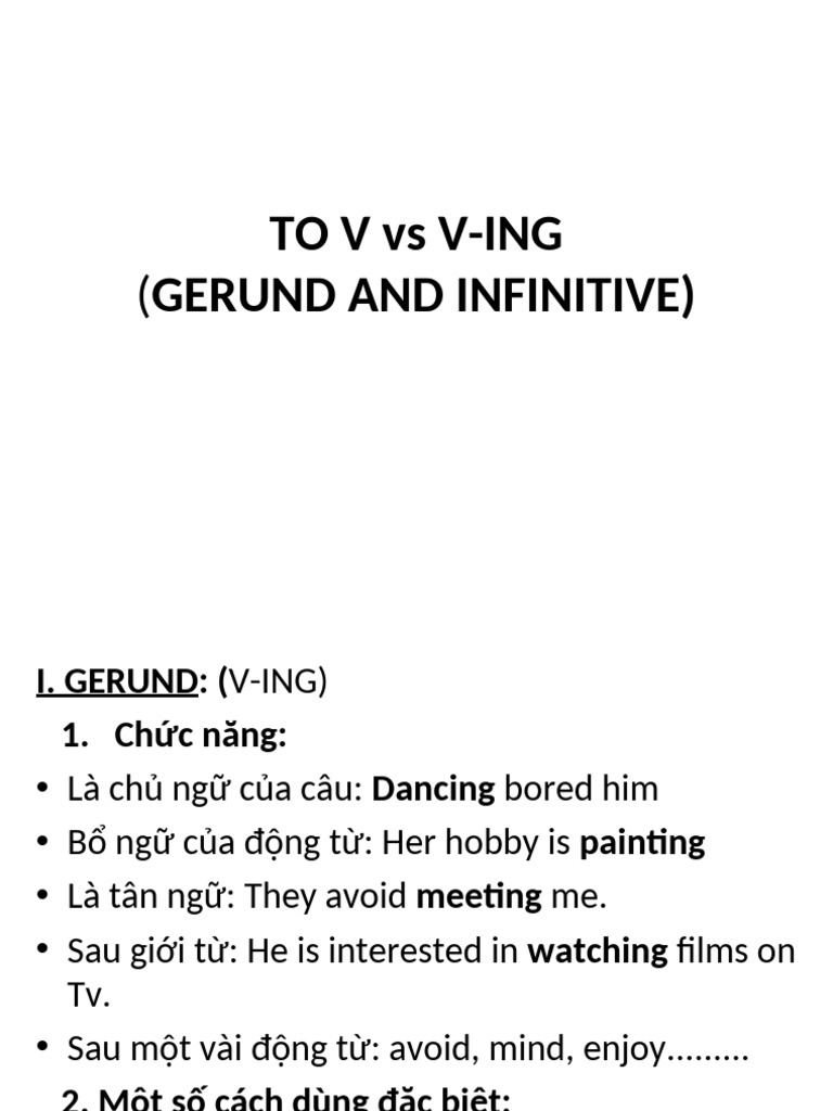 To V Vs VING | PDF | Syntax | Career & Growth