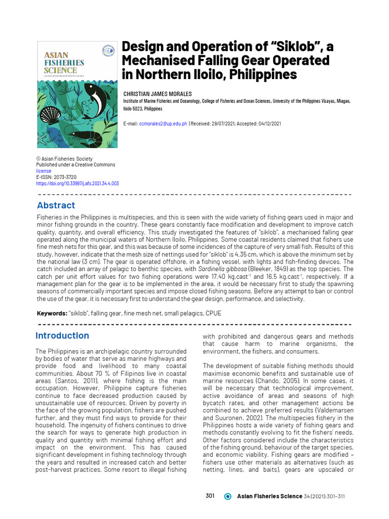 Design and Operation of - Siklob - , A Mechanised Falling Gear Operated ...