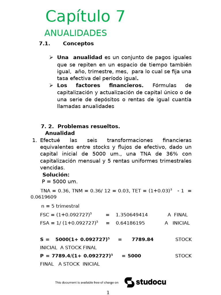 Ejercicios Resueltos Factores Financieros | PDF