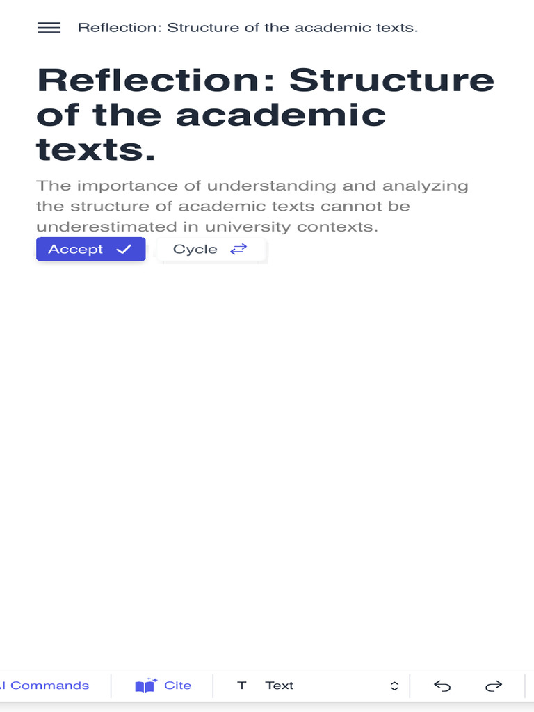 Reflection Structure of The Academic Texts. Je | PDF