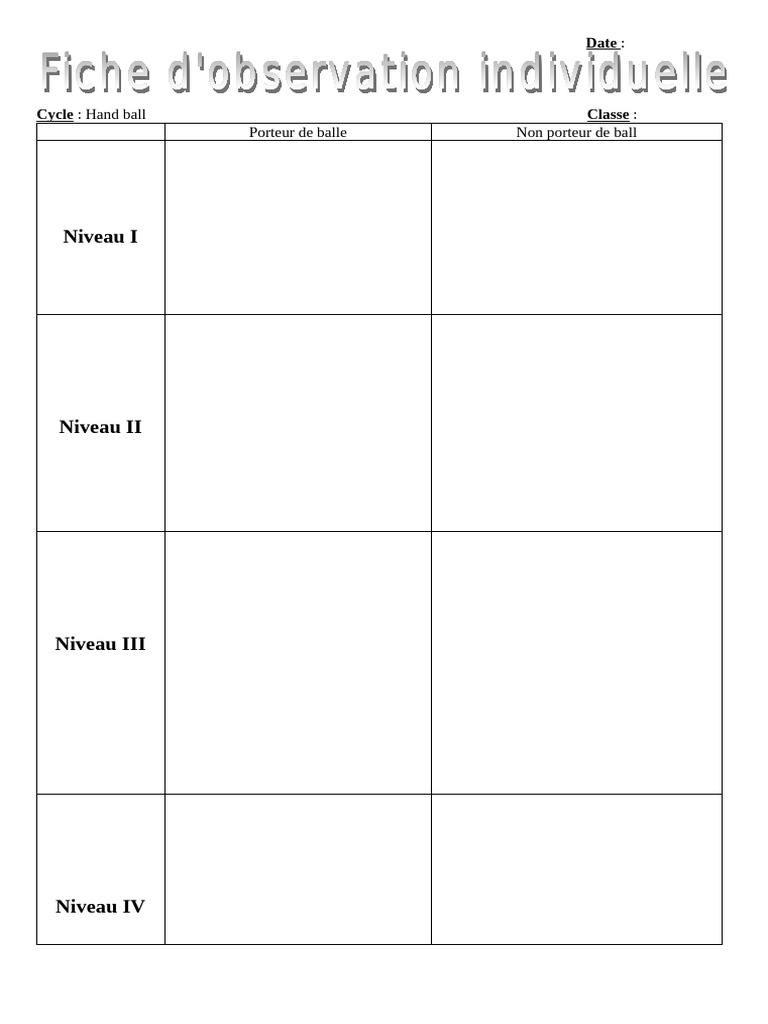 Fiche d'Observation Individuelle | PDF