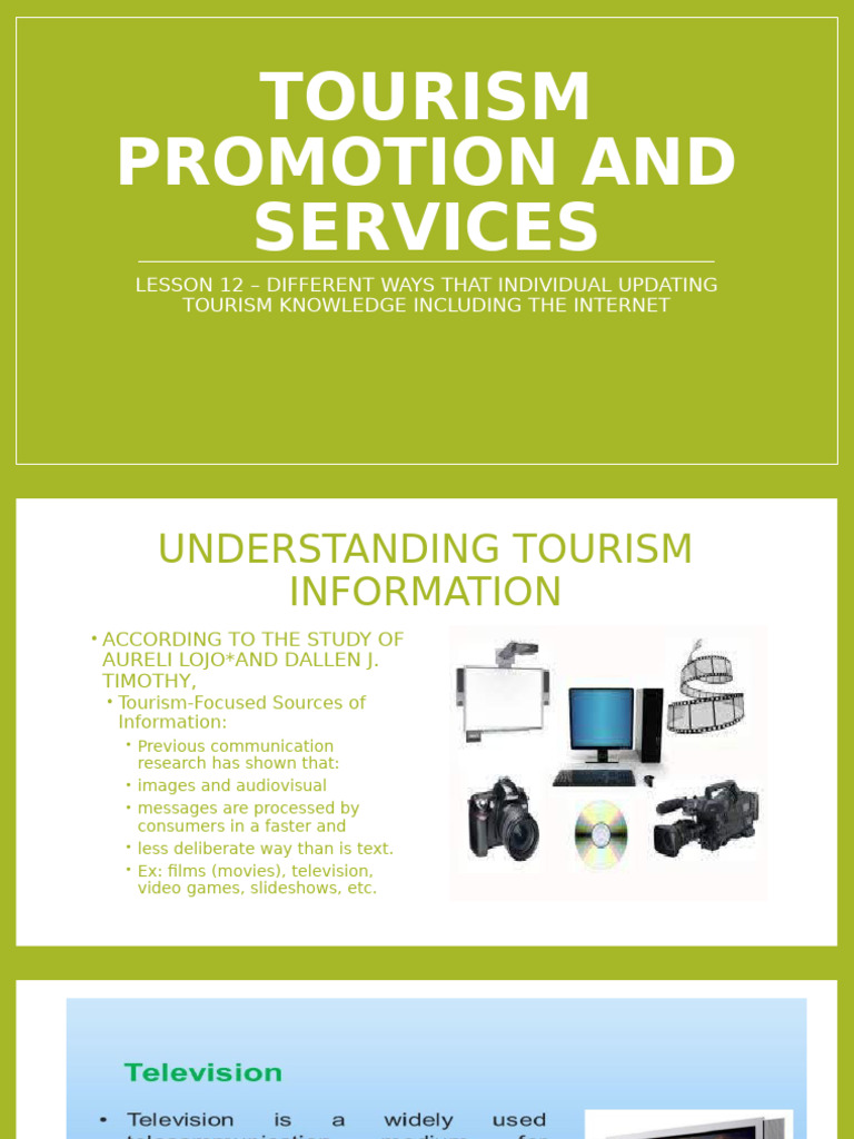 Lesson 12 Tourism Promotion and Services | PDF