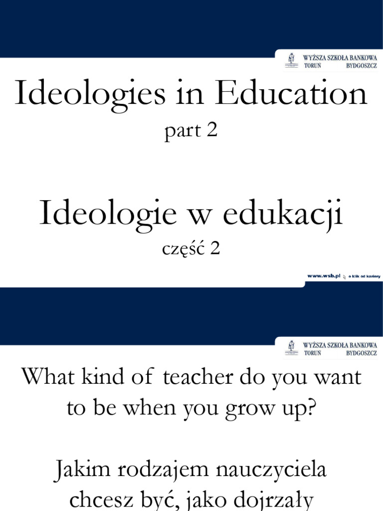 Ideologies in Education-Part 2 | PDF