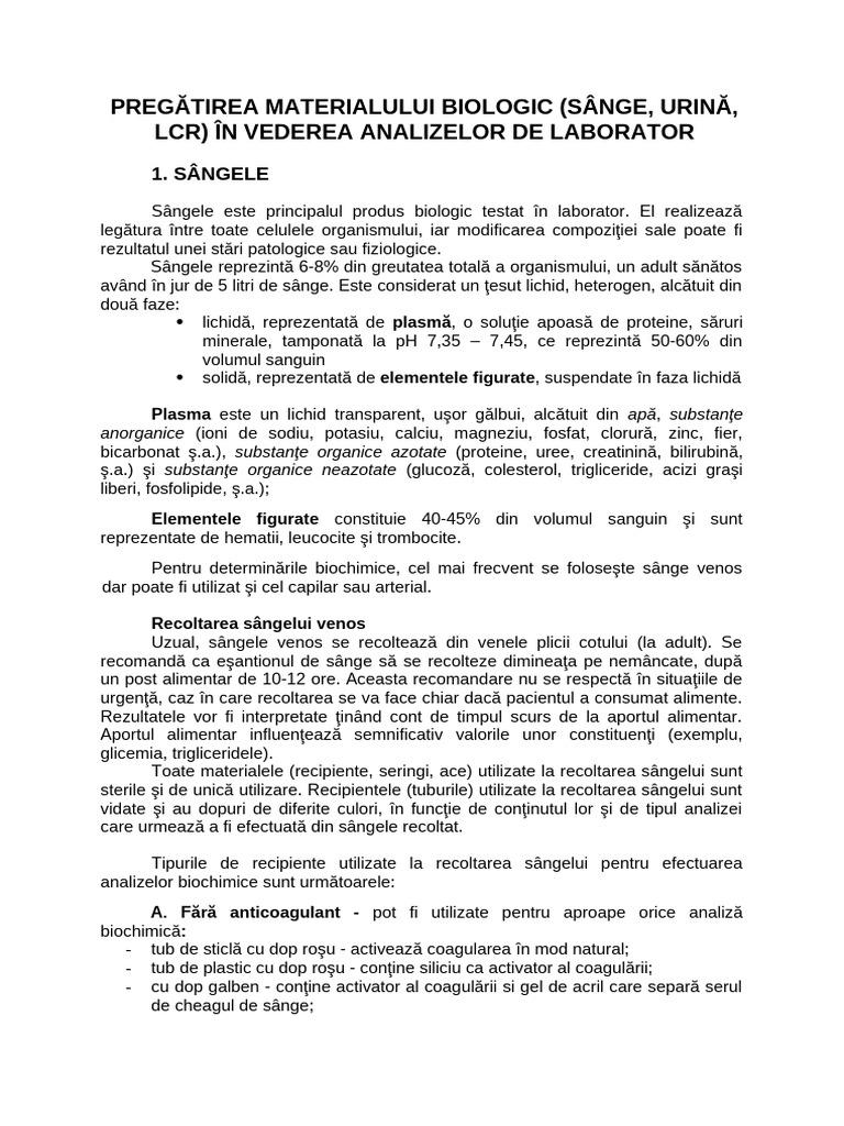 LP 7. Pregatirea Materialului Biologic | PDF