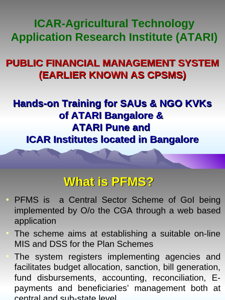 Pfms Training | PDF